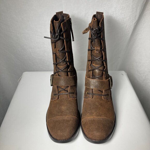 UGG | Shoes | Nwt Ugg Mariela Brown Suede Combat Boots With Buckle ...